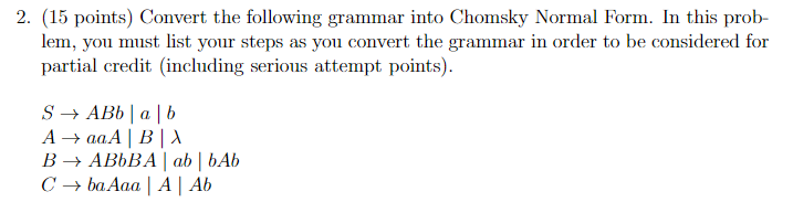 Solved (15 ﻿points) ﻿Convert the following grammar into | Chegg.com