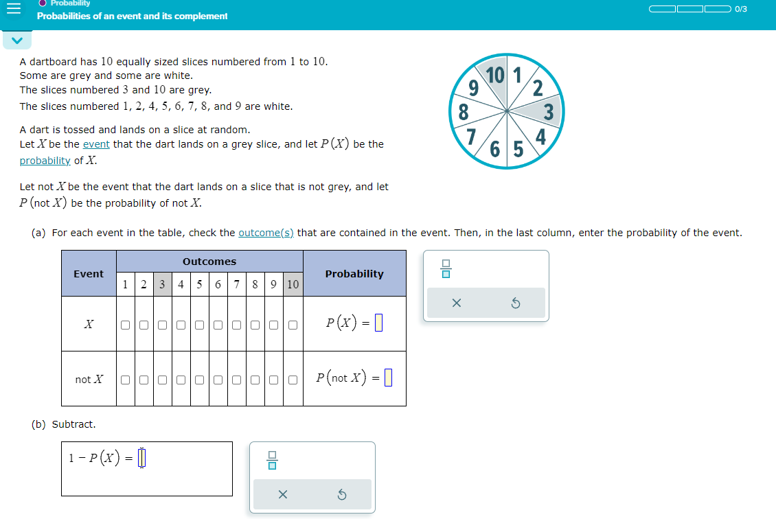 Solved A dartboard has 10 equally sized slices numbered from | Chegg.com