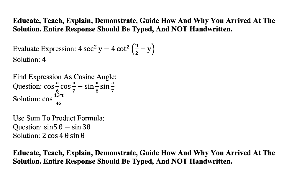 Solved Educate, Teach, Explain, Demonstrate, Guide How And | Chegg.com
