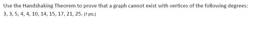 Solved Use the Handshaking Theorem to prove that a graph | Chegg.com