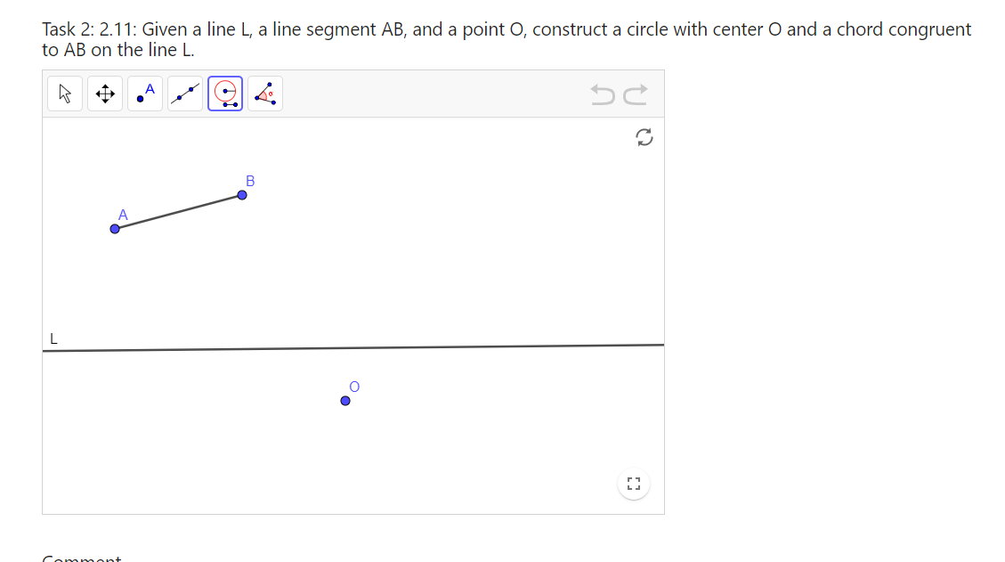 Task 2: 2.11: Given a line L, ﻿a line segment AB, | Chegg.com