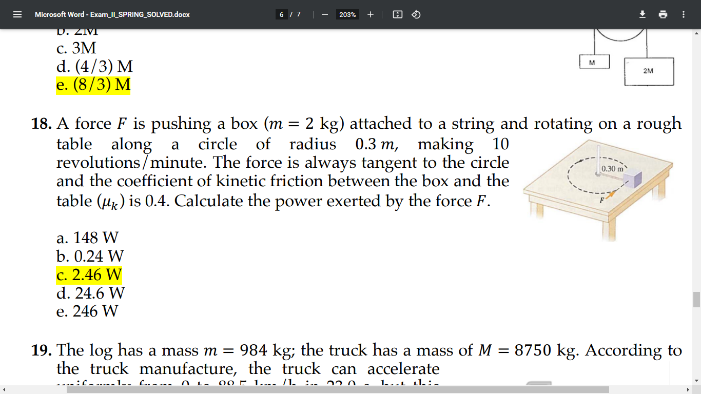 Solved 18. A force F is pushing a box (m=2 kg) attached to a | Chegg.com