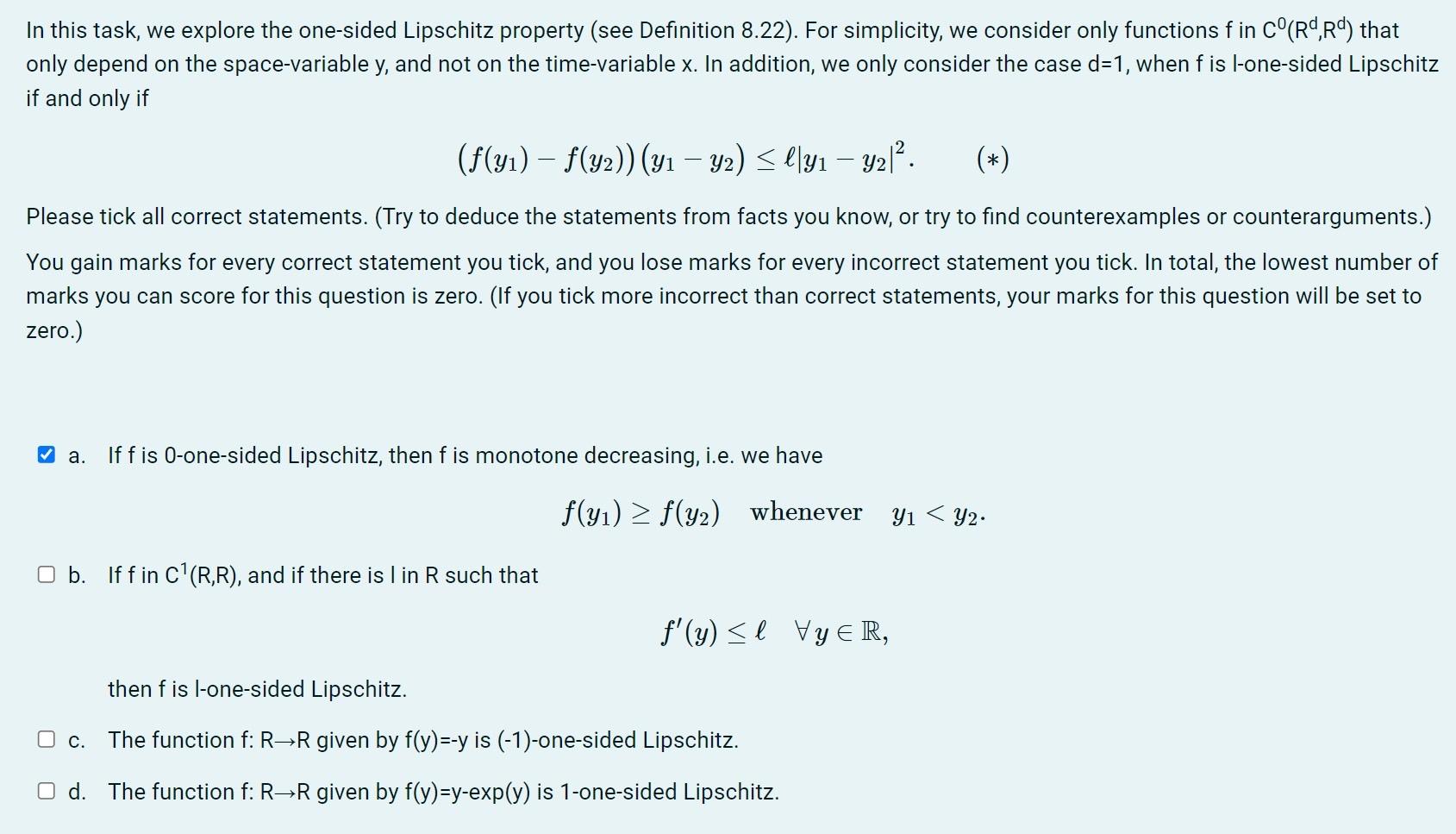 Solved In this task, we explore the one-sided Lipschitz | Chegg.com