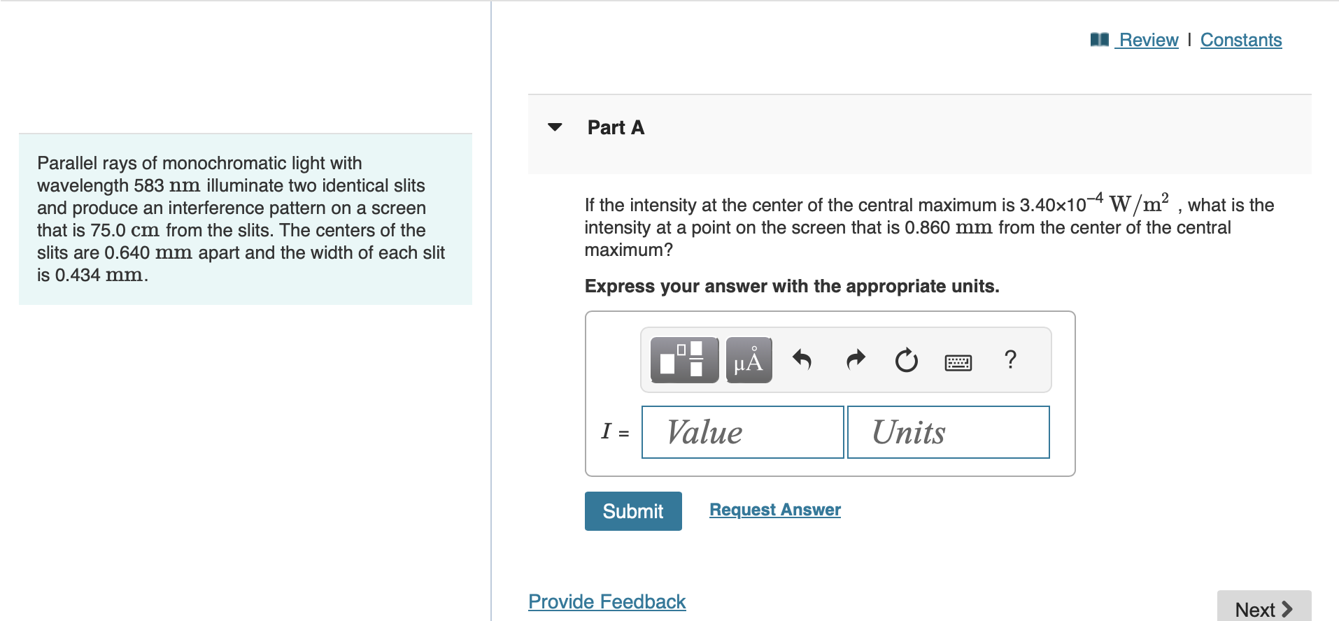 Solved Parallel rays of monochromatic light with wavelength | Chegg.com