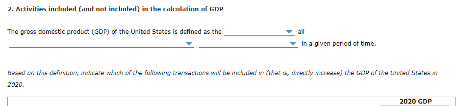 Solved 2. Activities included (and not included) in the | Chegg.com