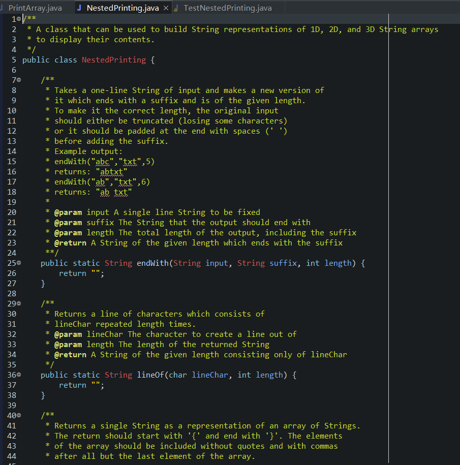Solved In JAVA please ! Boxing and Nesting Arrays The | Chegg.com