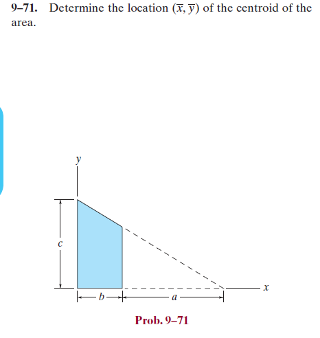 Solved 9-71. Determine the location (xˉ,yˉ) of the centroid | Chegg.com