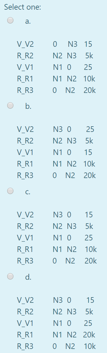 Solved Which one of the given netlist choices correctly | Chegg.com