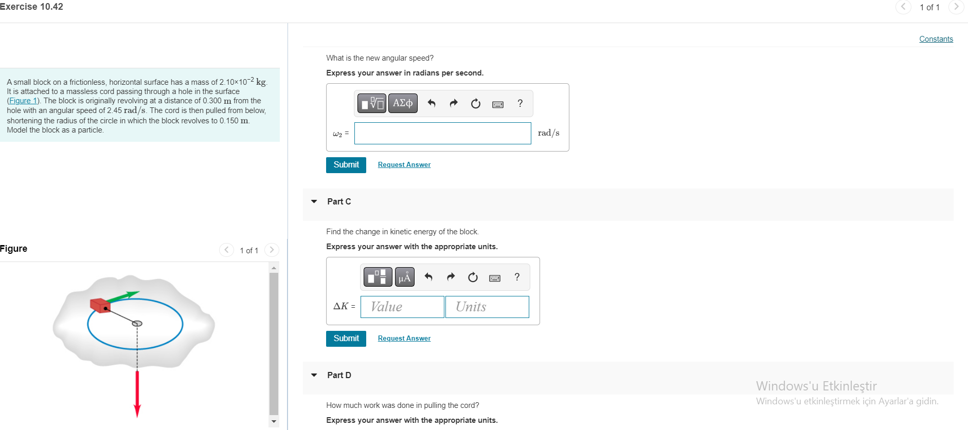 Solved A small block on a frictionless, horizontal surface | Chegg.com