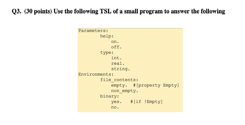 Solved Q3. (30 points) Use the following TSL of a small | Chegg.com