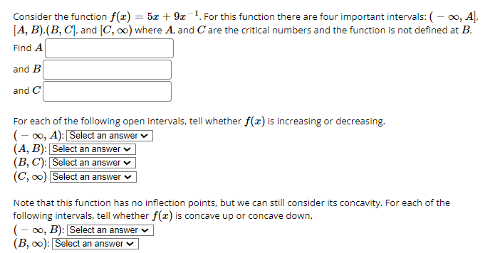 Solved Consider the function f(x)=5x+9x-1. ﻿For this | Chegg.com