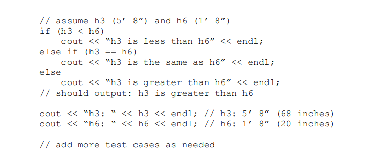 Solved Modify your Height class to add the following | Chegg.com