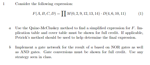 Solved Consider the following expression: | Chegg.com