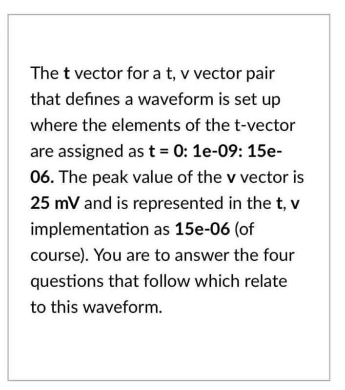 Solved The t vector for a t, v vector pair that defines a | Chegg.com
