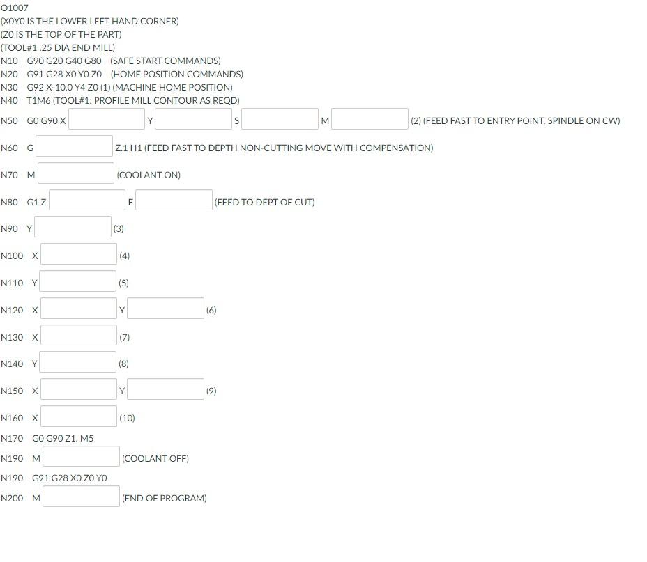 Solved 2.- Write a word address program for milling the | Chegg.com