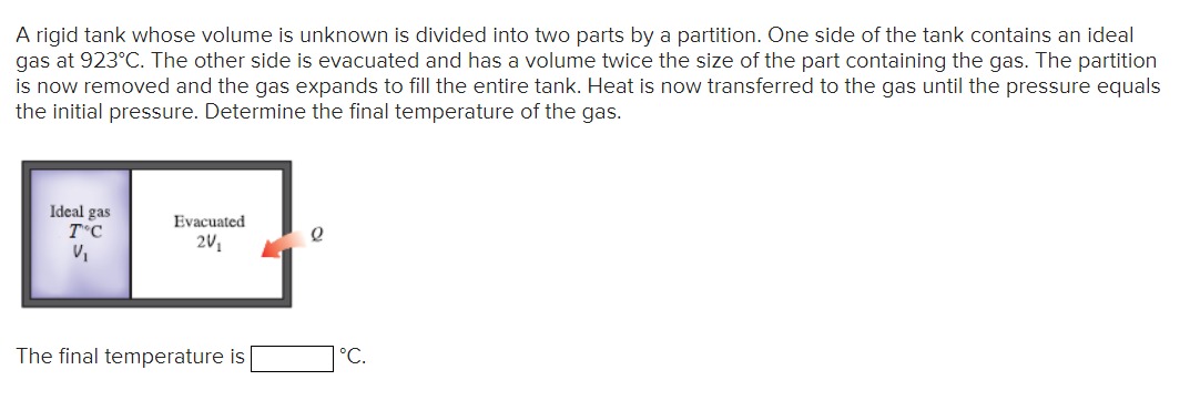 Solved A rigid tank whose volume is unknown is divided into | Chegg.com