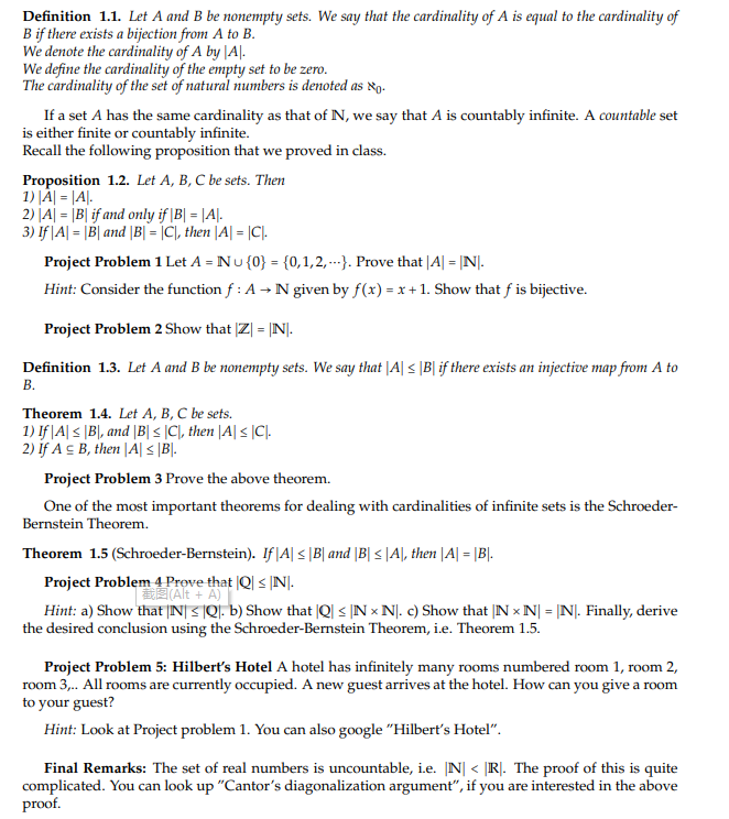 Solved Definition 1.1. Let A and B be nonempty sets. We say | Chegg.com