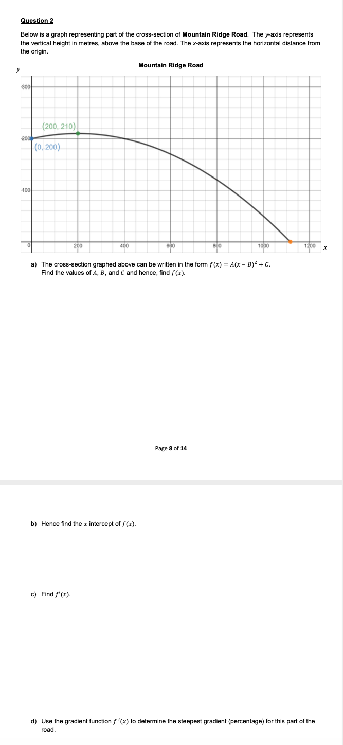 Solved Question 2 Below is a graph representing part of the | Chegg.com