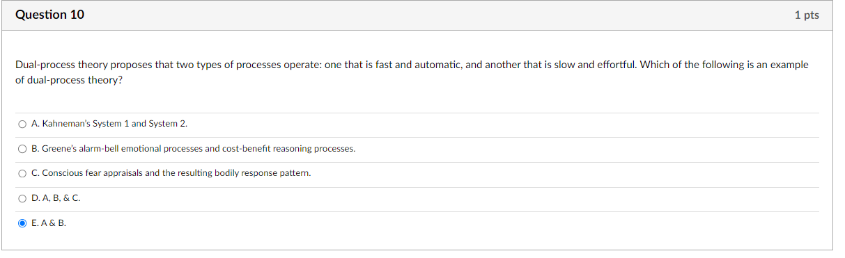 Solved Dual-process theory proposes that two types of | Chegg.com