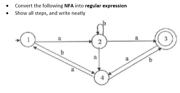 Solved Convert the following NFA into regular expression | Chegg.com