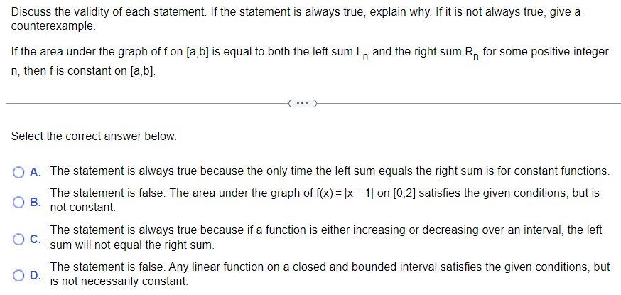 Solved Discuss the validity of each statement. If the | Chegg.com