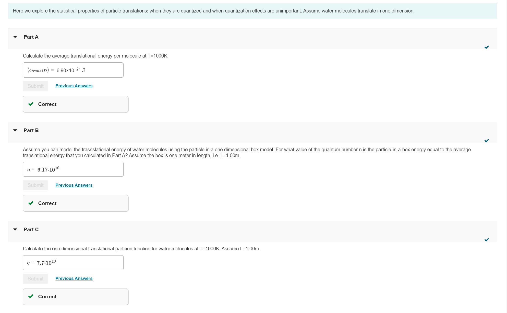 Solved Calculate the average translational energy per | Chegg.com
