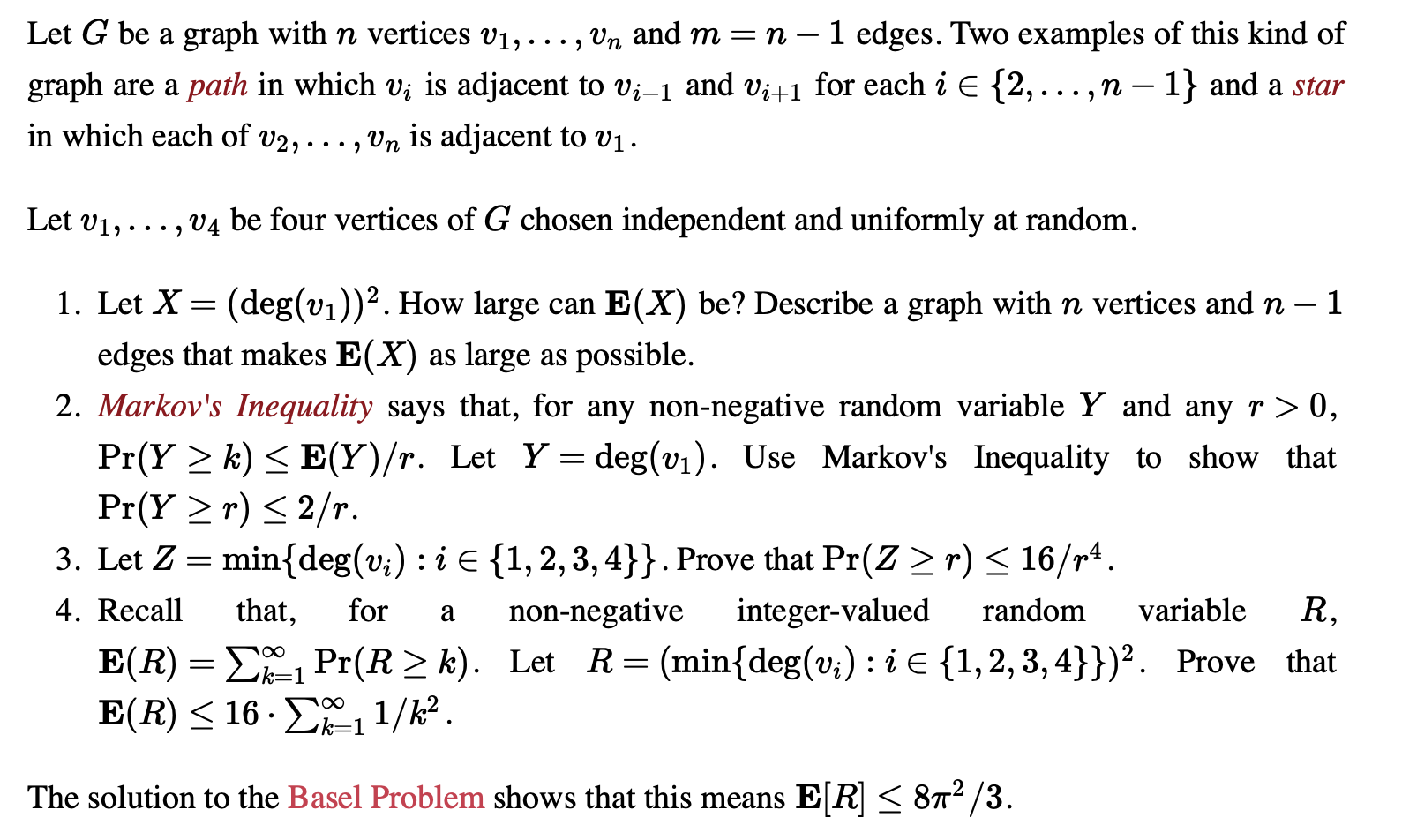 ? Let G be a graph with n vertices V1, ..., Un and | Chegg.com