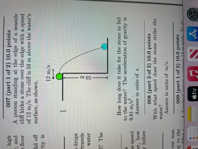 Solved 007 (part 1 of 2) 10.0 points A person standing at | Chegg.com