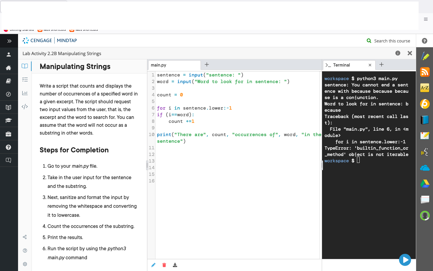 Solved Write A Script That Counts And Displays The Number Chegg