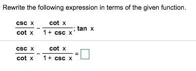 Solved Rewrite the following expression in terms of the | Chegg.com