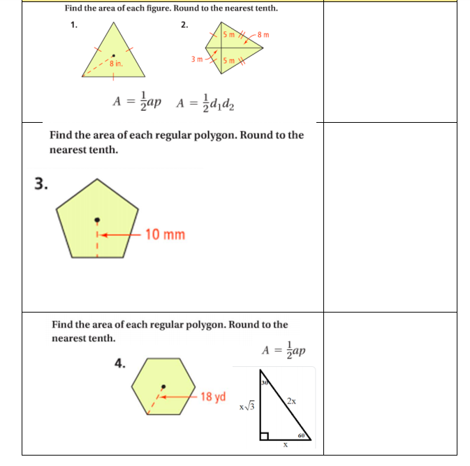 Solved Find the area of each figure. Round to the nearest | Chegg.com