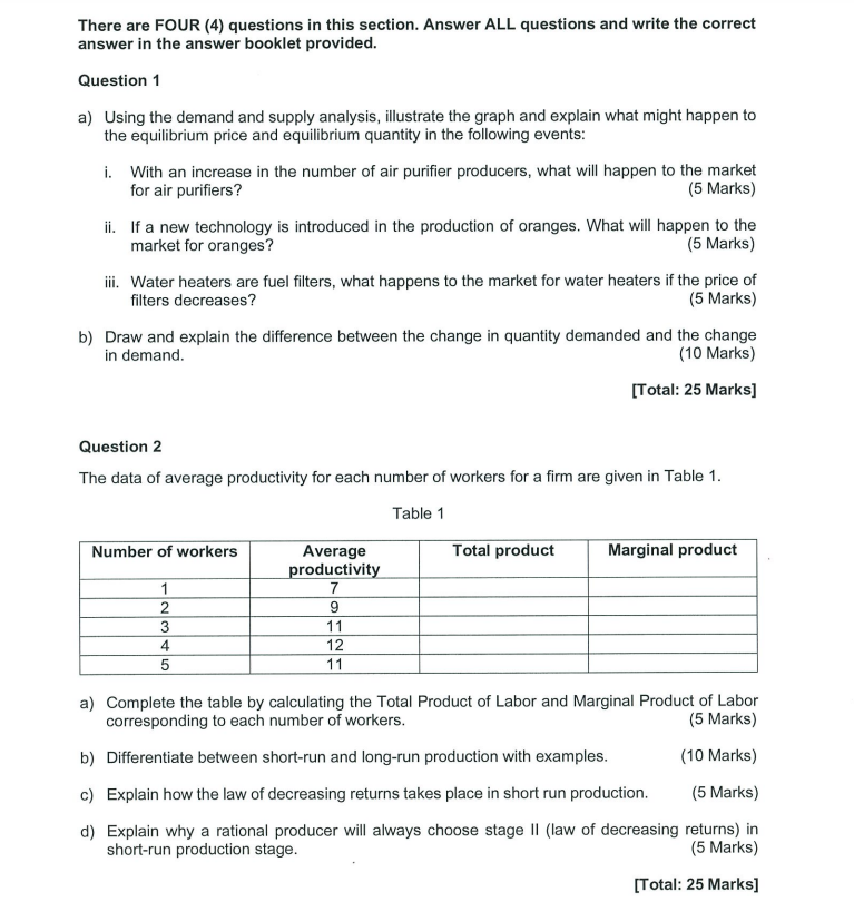 Solved There are FOUR (4) questions in this section. Answer | Chegg.com