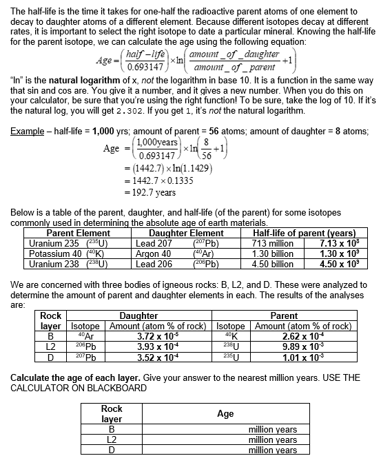 Solved The half-life is the time it takes for one-half the | Chegg.com