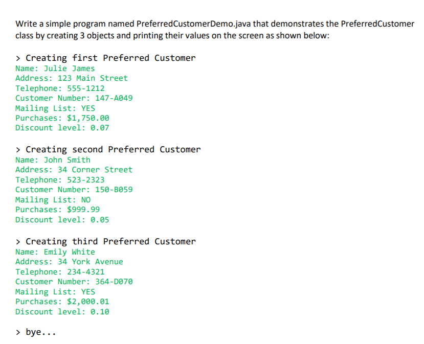 Solved CODE IN JAVA UML diagram for the Person – Customer - | Chegg.com