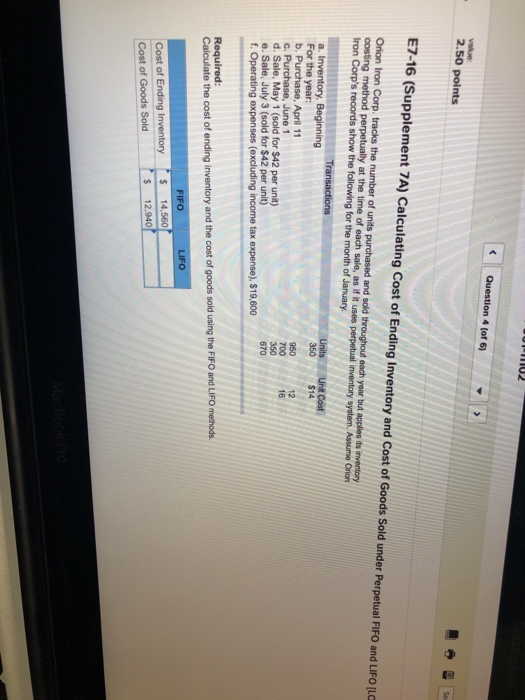 Solved 5 2.50 points PA7-4 (Supplement 7A) Analyzing the | Chegg.com