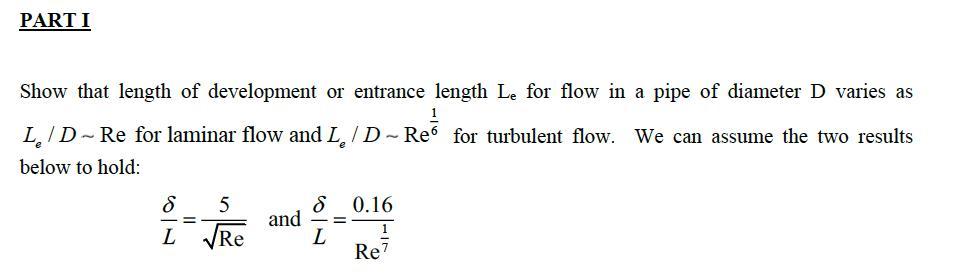 Solved PARTI Show that length of development or entrance | Chegg.com