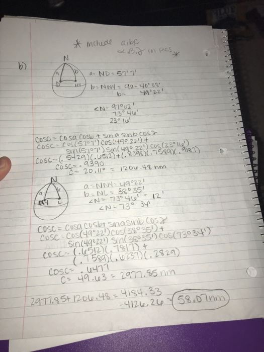 Hi! I’m working on a great circle distance problem. I | Chegg.com