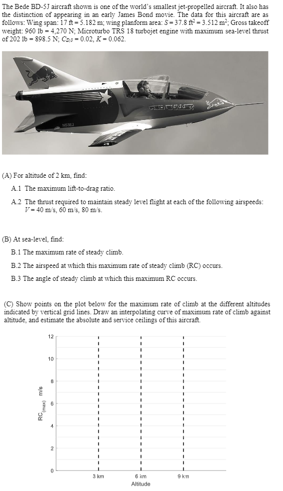 The Bede BD-51 aircraft shown is one of the world's | Chegg.com