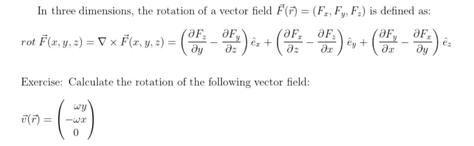 Solved In Three Dimensions The Rotation Of A Vector Field 0562