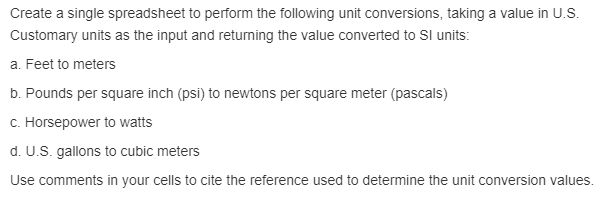 Solved Create a single spreadsheet to perform the following | Chegg.com
