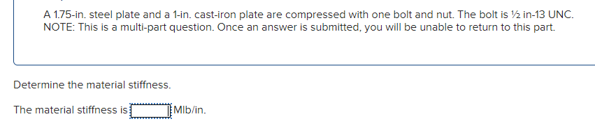 Solved A 1.75-in. steel plate and a 1-in. cast-iron plate | Chegg.com