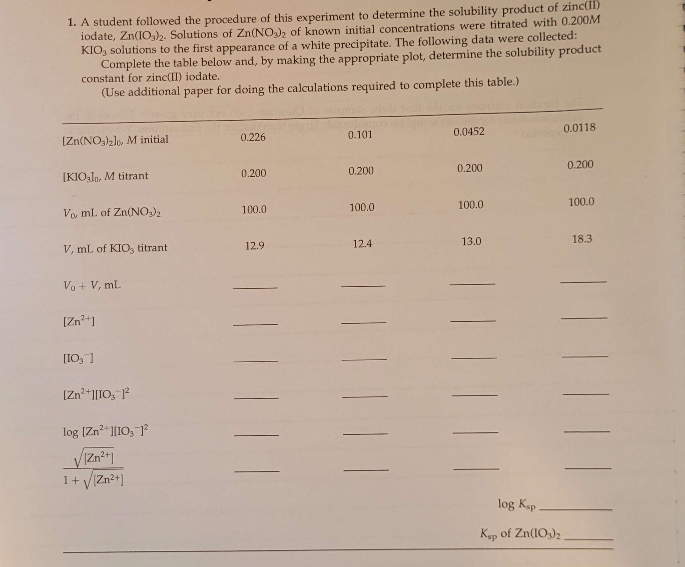 1. A student followed the procedure of this | Chegg.com