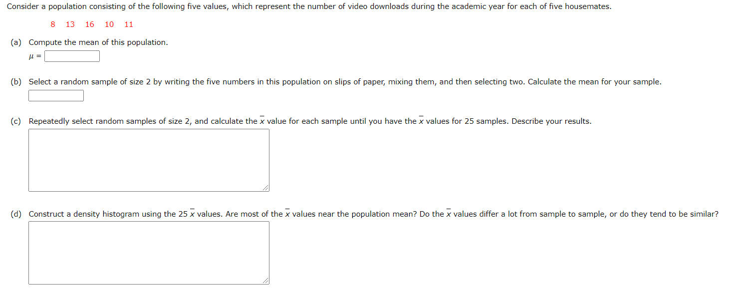 Solved Consider a population consisting of the following | Chegg.com
