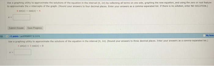 Solved Use a graphing utility to approximate the solutions | Chegg.com