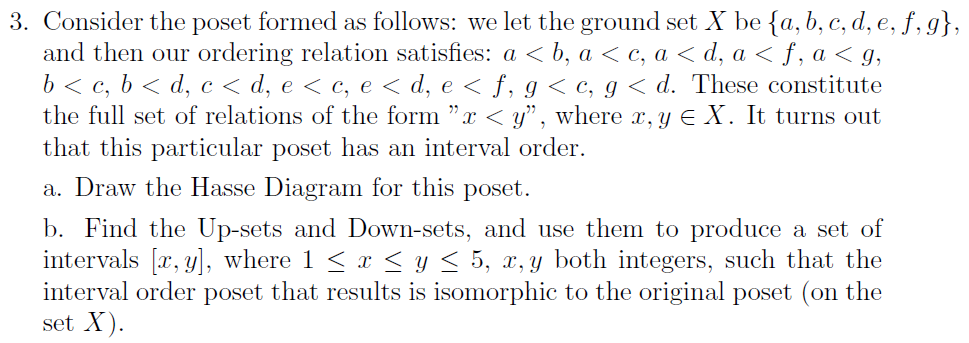 Solved 3. Consider the poset formed as follows: we let the | Chegg.com