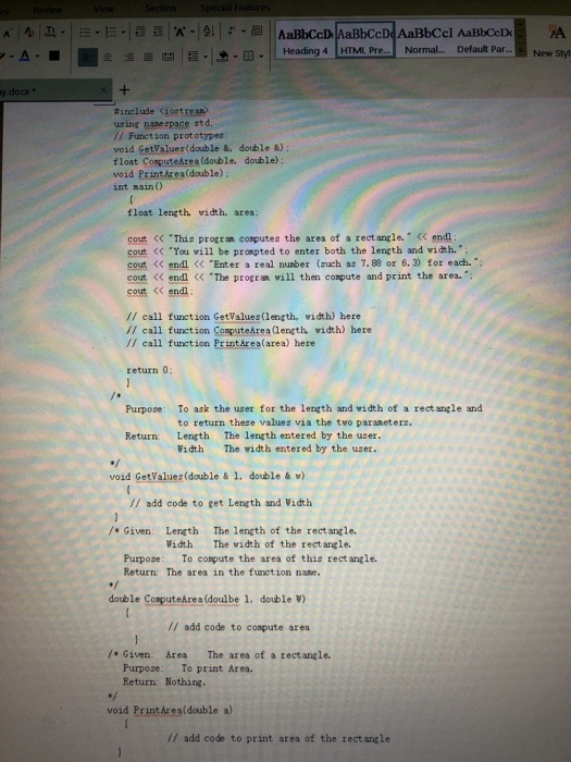 Solved Function with value parameters: . Get a copy of the | Chegg.com
