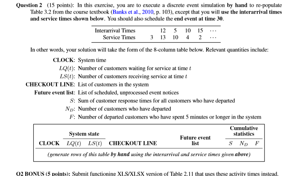Question 2 (15 points): In this exercise, you are to | Chegg.com