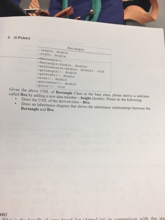 Solved Given the above UML of Rectangle class as the base | Chegg.com