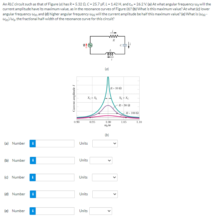 Solved An RLC circuit such as that of Figure (a) has | Chegg.com