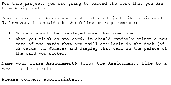 JavaFX: Make a program that will display 3 cards from | Chegg.com